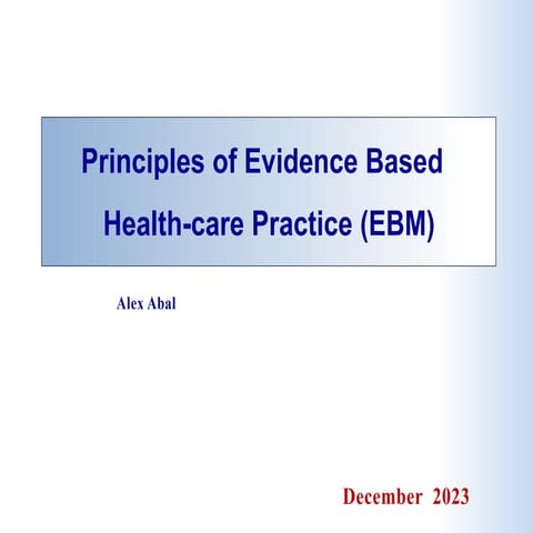 Lecture 2 EBM Final.pdf for medical management | PDF