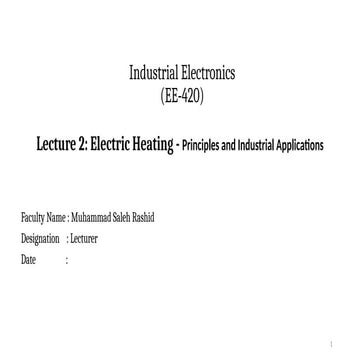 Industrial electronics Lecture_2_Electric Heating | PPTX