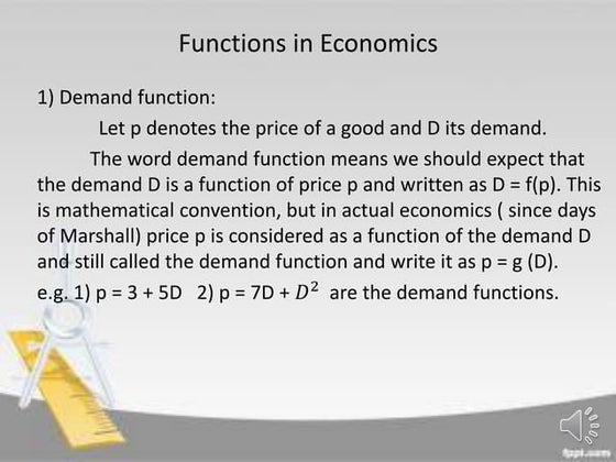 Lecture 2 Functions in Economics I.pdf | Business | Business and Finance