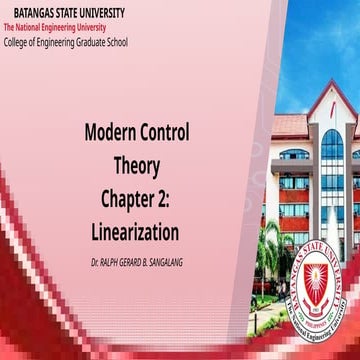 Lecture 2 Modern Control Theory- Linearization | PPTX