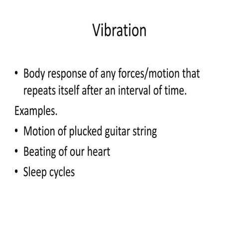 Lecture notes of vibration concepts of basics | PPTX
