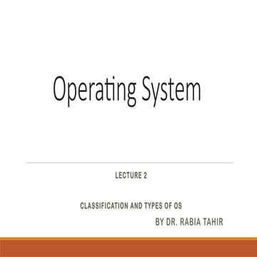 Lecture 2 o f OS.pptx Classification of Operating Systems | PPTX