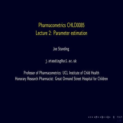 Population pharmacokinetic model parameter estimation | PPT