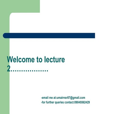 Lecture 2 C Programming By Umair Ansari Ppt