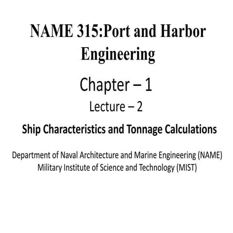 Lecture 2 ship characteristics | PPTX