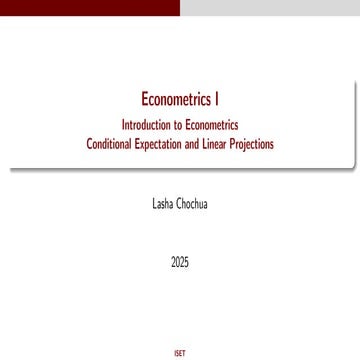 Econometrics 1 Slide from the masters degree 2 | PDF