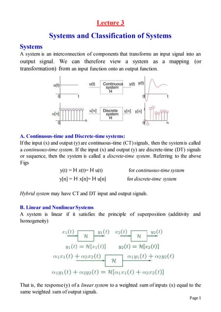 Lecture 4: Classification of system | PDF