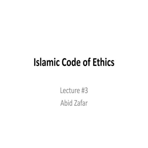 Islamic Code of Ethics | PPTX