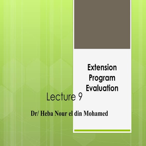 Extension Program Evaluation | PDF