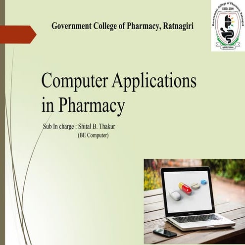 computer application in pharmacy number system | PDF