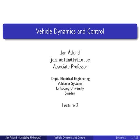 vehicle dynamics and control in 4 wheel vehicle | PDF