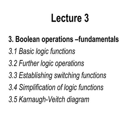 Fundamentals of Boolean Operations and Logic Function Simplification in ...