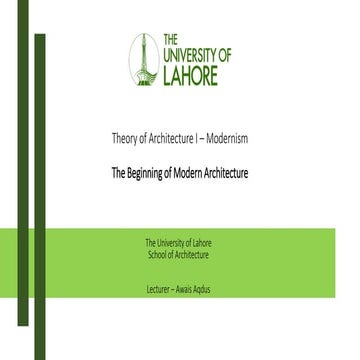 Lecture 3 begining of modern architecture | PPT