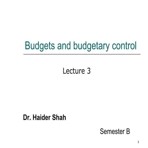 budgets and budgetary control | PPT