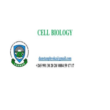 Lecture 3-CELL BIOLOGY.pptx | Genetics | Science