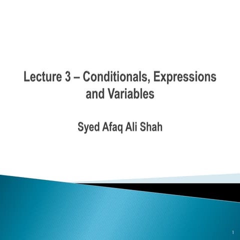 Lecture 3 Conditionals Expressions And Variables Ppt 0237