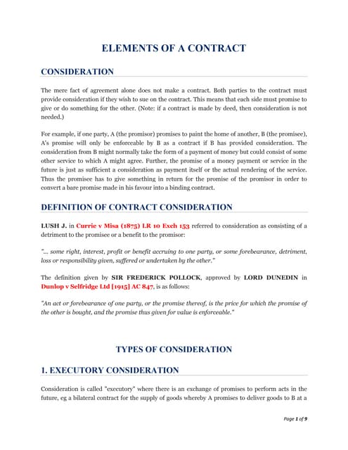 Lecture 1 introduction to the law of contract | DOCX