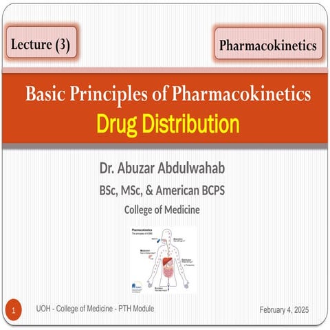 Pharmacokinetic Lecture - Distribution.pptx
