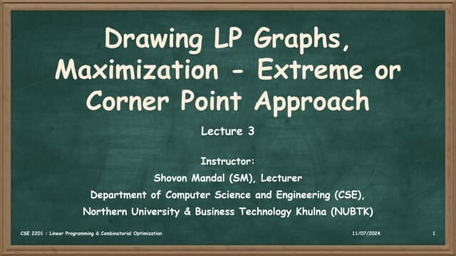 Linear Programming And Combinatorial Optimization Drawing Lp Graphs Pptx