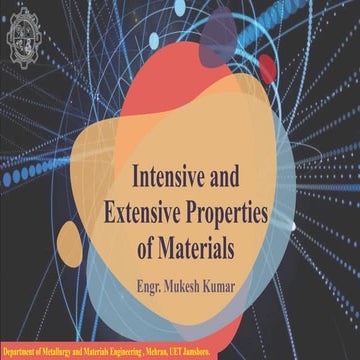 Lecture 3 intensive & extensive properties of materials | PDF