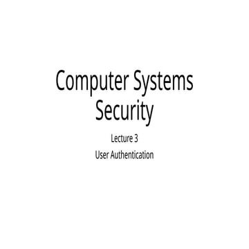Computer System Security User Authentication | PPTX