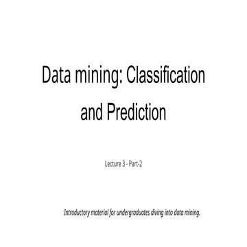 Lecture32pptx Classification And Prediction Ppt