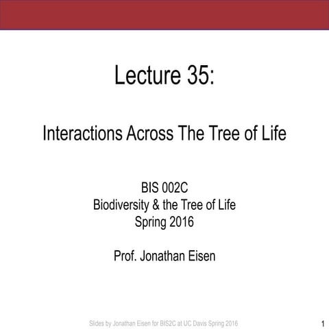 Bis2c Lecture 35 Symbioses Across The Tree Of Life Ppt