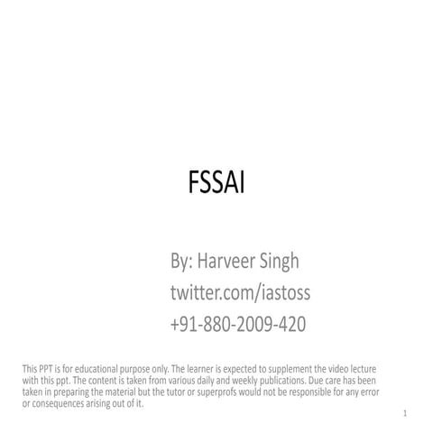 FSSAI | PPTX