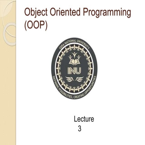 Oop Lecture 3 Ppt