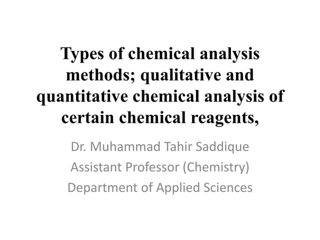 Introduction of pharmaceutical analysis and their scope | PPT
