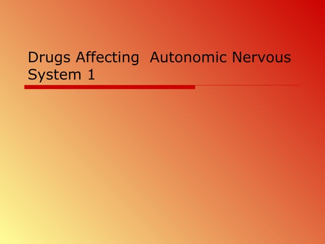 Adrenergic drugs - pharmacology | PDF
