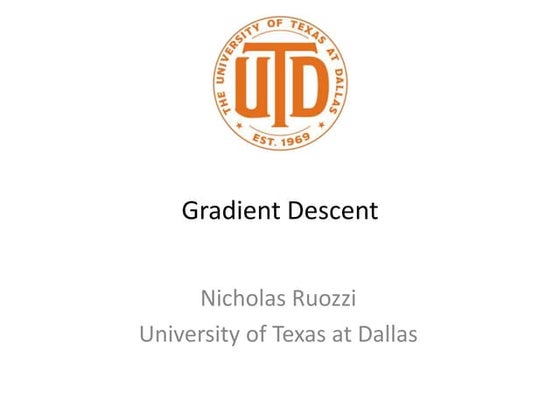 Lecture 5 - Gradient Descent, a lecture in subject module Statistical ... Lecture 5 - Gradient Descent, a lecture in subject module Statistical ...