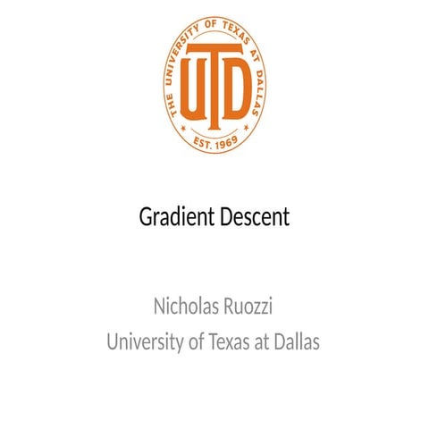 Gradient Descent in Machine Learning and | PPTX
