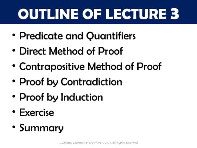 Discrete Math Lecture 03: Methods of Proof | PPT