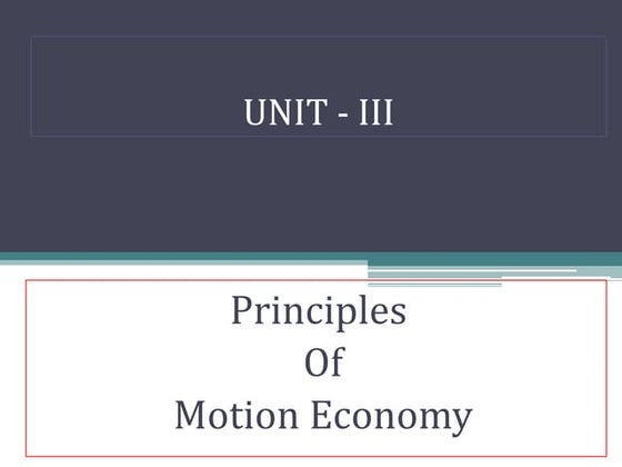 Principles of Motion Economy | PPTX
