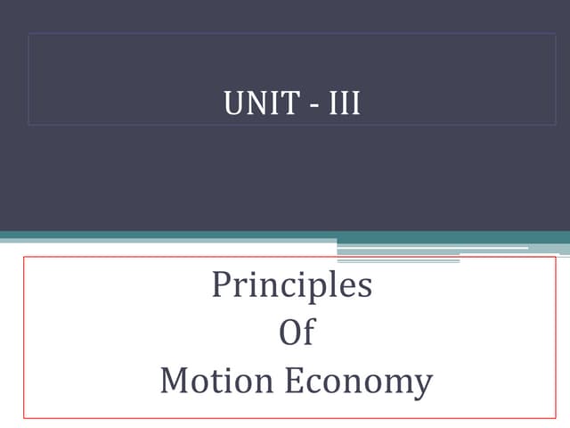 Principles of Motion Economy | PPTX