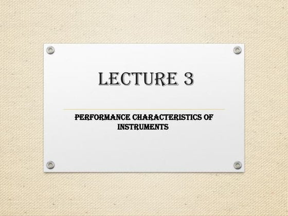Chapter 2 dynamic characteristics of instruments | PDF