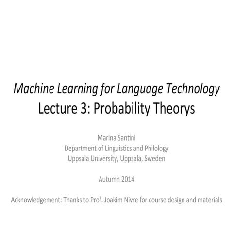 Lecture 3 Probability Theory | PPT