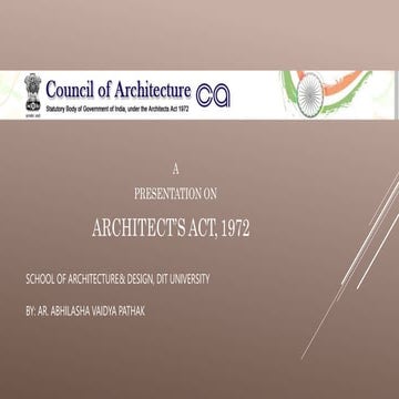 Lecture 3 Role of Council of architecture COApptx | PPTX