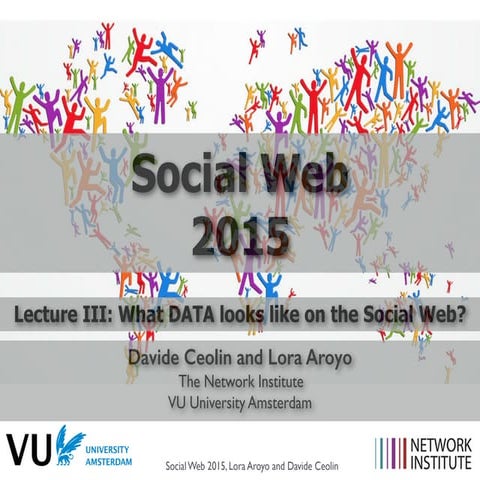 Lecture3: What is the DATA on the Social Web (VU Amsterdam Social Web ...