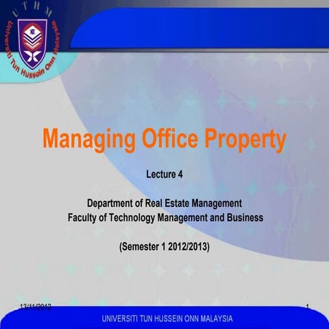 Managing Office Property | PPTX
