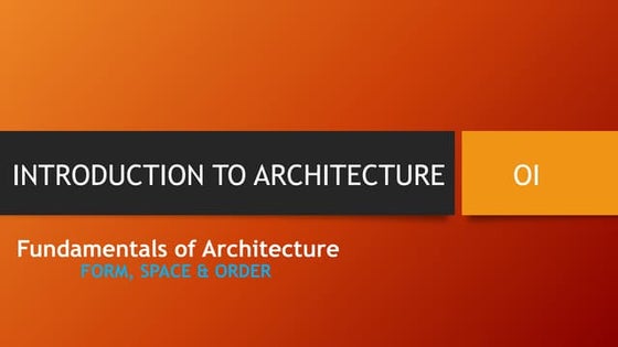 Introduction to architecture presentation | PPTX | Civil Engineering ...