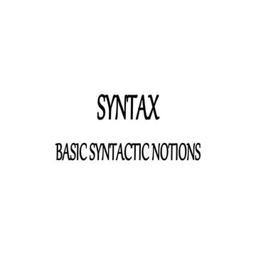 Syntax | PPT