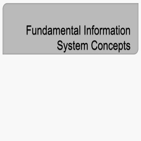 fundamental information system concepts with example | PPT