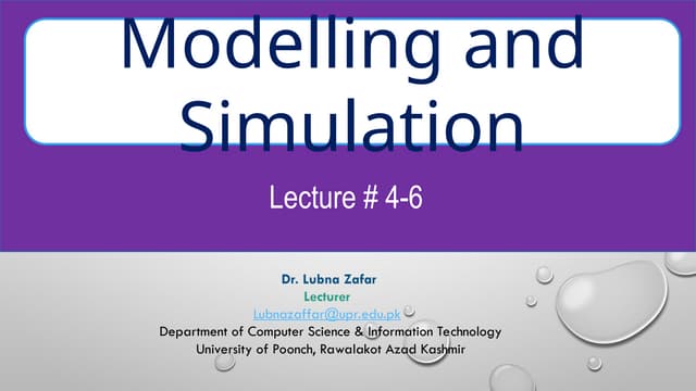 Modeling And Simulation Introduction Lecture Ppt