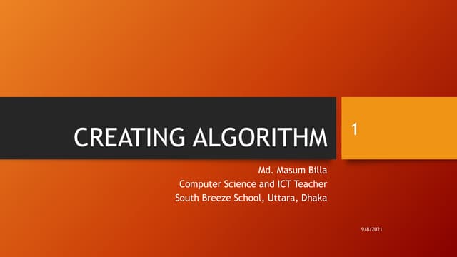 Creating Algorithm Ppt