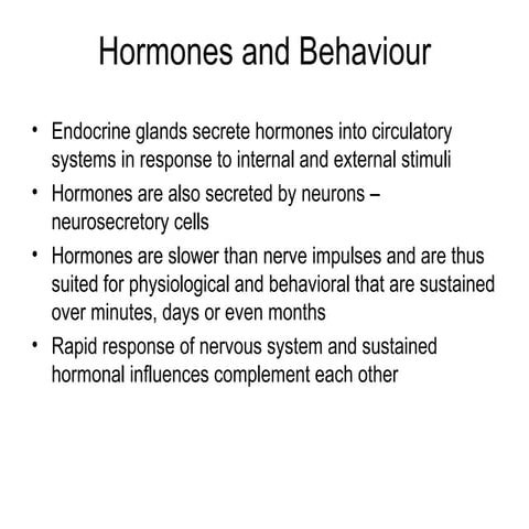 Lecture 4 hormones and behaviour | PPT