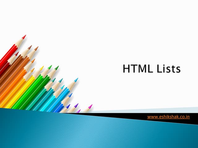 Lecture 4 Html Lists Pdf