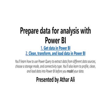 Lecture 4 Prepare Data Clean Transform And Load Data In Power Bipptx Databases Computer