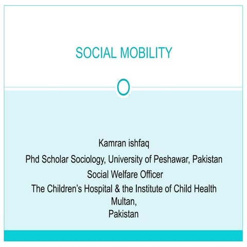 social mobility in social psychology (presentation) | PPTX